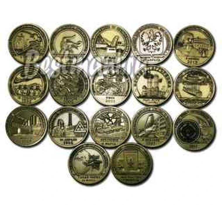 Супер монеты острова Шпицбергена набор 17 памятных монет трест Арктикуголь сувенирная копия монеты, нумизматика, деньги для коллекции