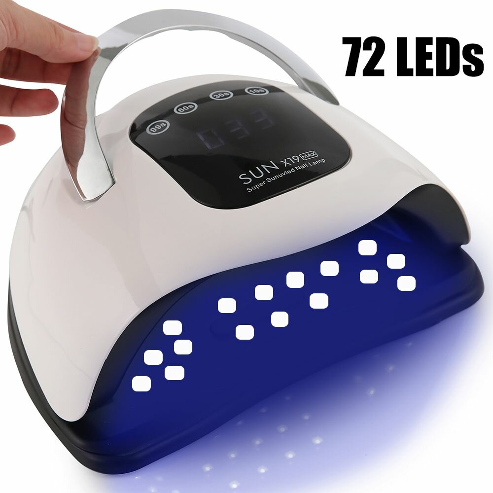 Новая 72-светодиодная лампа для сушки ногтей SUN X19 MAX высокой мощности для сушки УФ-гель-лака Smart Sensor Портативный дизайн ручки Nail Light