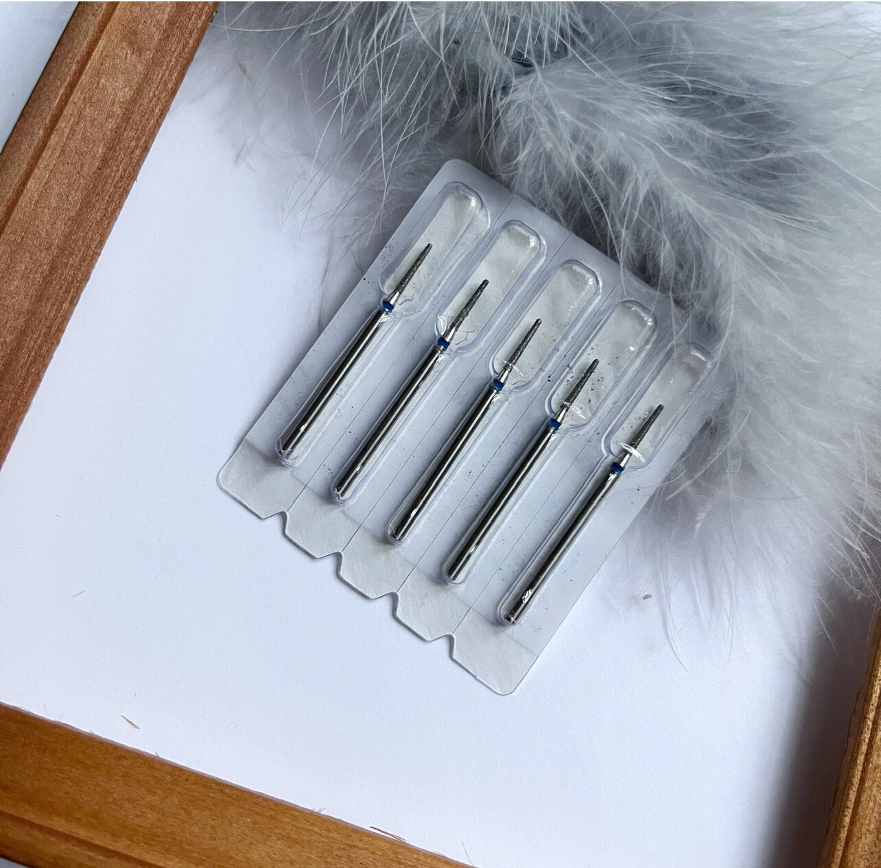 Набор фрез КМИЗ Конус, алмазные, для маникюра и педикюра, 1.4 мм, синие, 3 штук