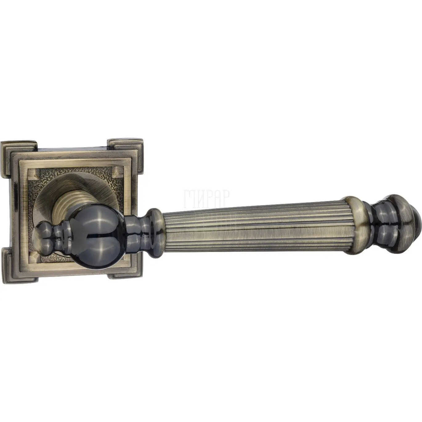 Дверные ручки Renz (Ренц) "Валенсия" INDH 69-19 на квадратной розетке античная бронза