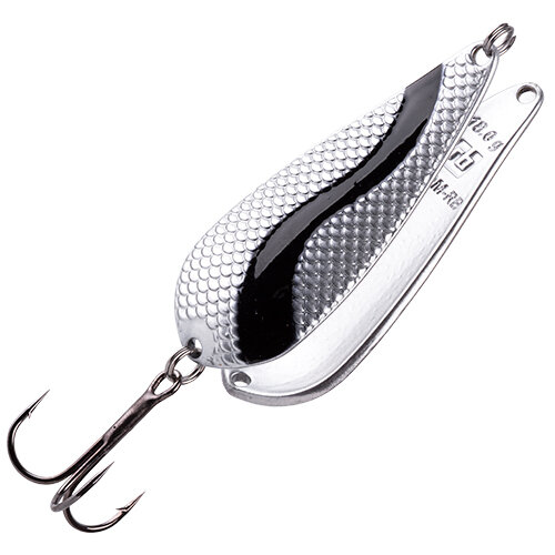 Блесна литьевая из латуни на щуку, покрыта серебром RB Атом-M 13гр - 33