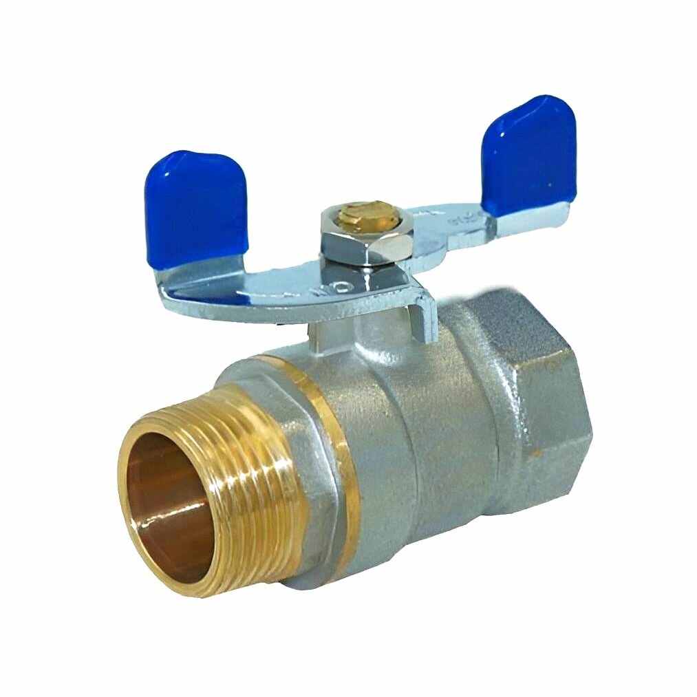 Кран шаровый TIM ECO 1/2" вн/нар ручка бабочка V02FM-1