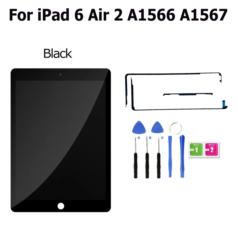 Планшетный ЖК-дисплей YLLMAOO для iPad Air 2 A1566 A1567 Black gifts 1