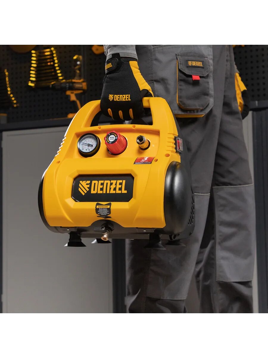 Компрессор воздушный безмасляный РС 1/6-180, DENZEL, 58057