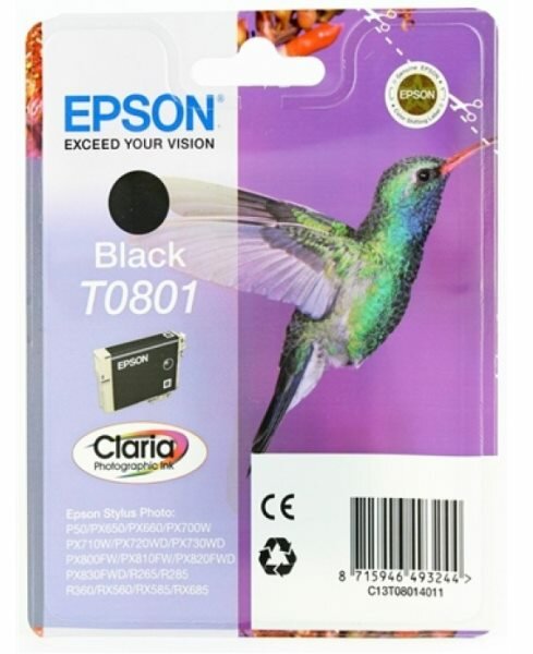 Картридж (тех упак) EPSON T0801 для Stylus Photo P50/PX660, черный оригинал
