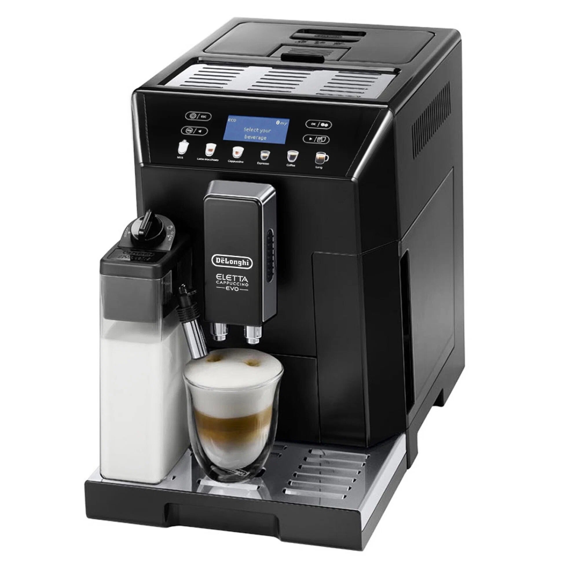 Кофемашина Delonghi Eletta 46.860, сенсорное управление, 13 степеней помола, черная