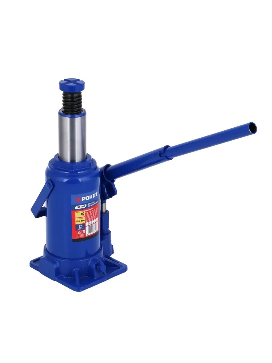 Домкрат автомобильный бутылочный 10 тонн, высота подъема 190-360 мм