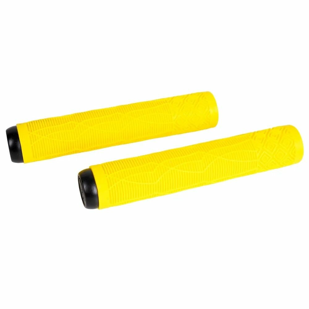 Грипсы , резинки для рук на руль трюкового самоката дя прыжков или велосипеда, 2шт с барендами Drop, 160mm, желтый на самокат для прыжков и финтов