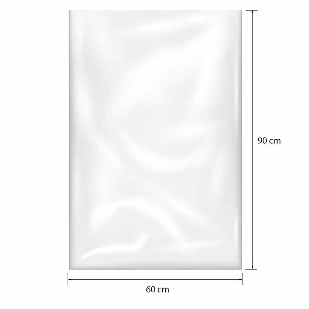 Фасовочные пакеты КНР прочные, первичный ПВД 60х90 см, комплект 100 шт, 50 мкм