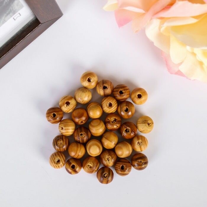 Набор бусин Астра "микс", дерево, 30 шт, 9х10 мм