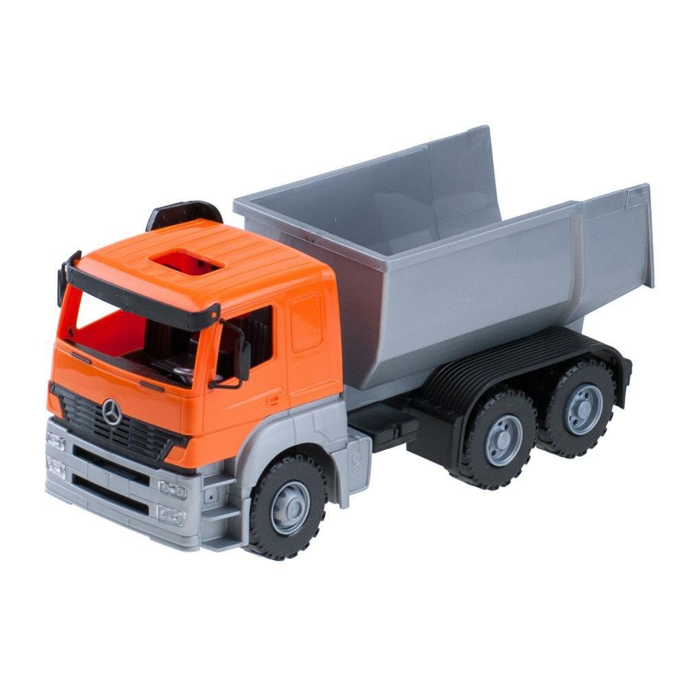 Самосвал Русский стиль Мерседес "Axor" (3-х осный, 24,5 см, оранжевый) (08879)