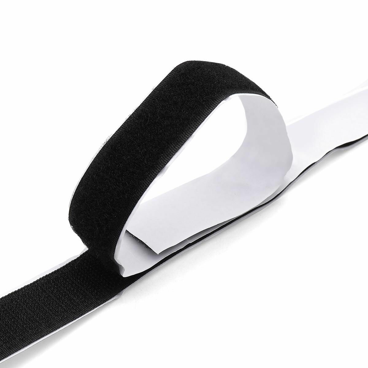 Лента-липучка айрис Самоклеящаяся, 1 м, ширина 25 мм, черная