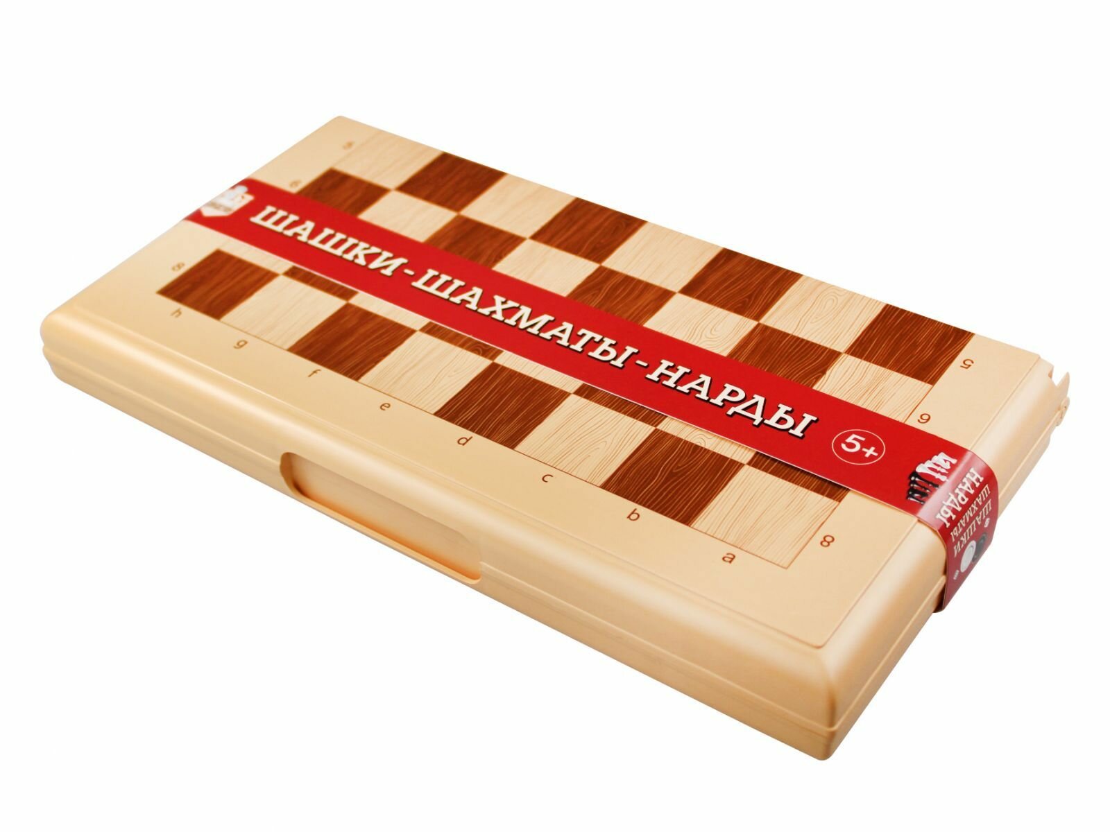 Настольная игра Десятое Королевство "Шашки-Шахматы-Нарды", большая, бежевая (03893)