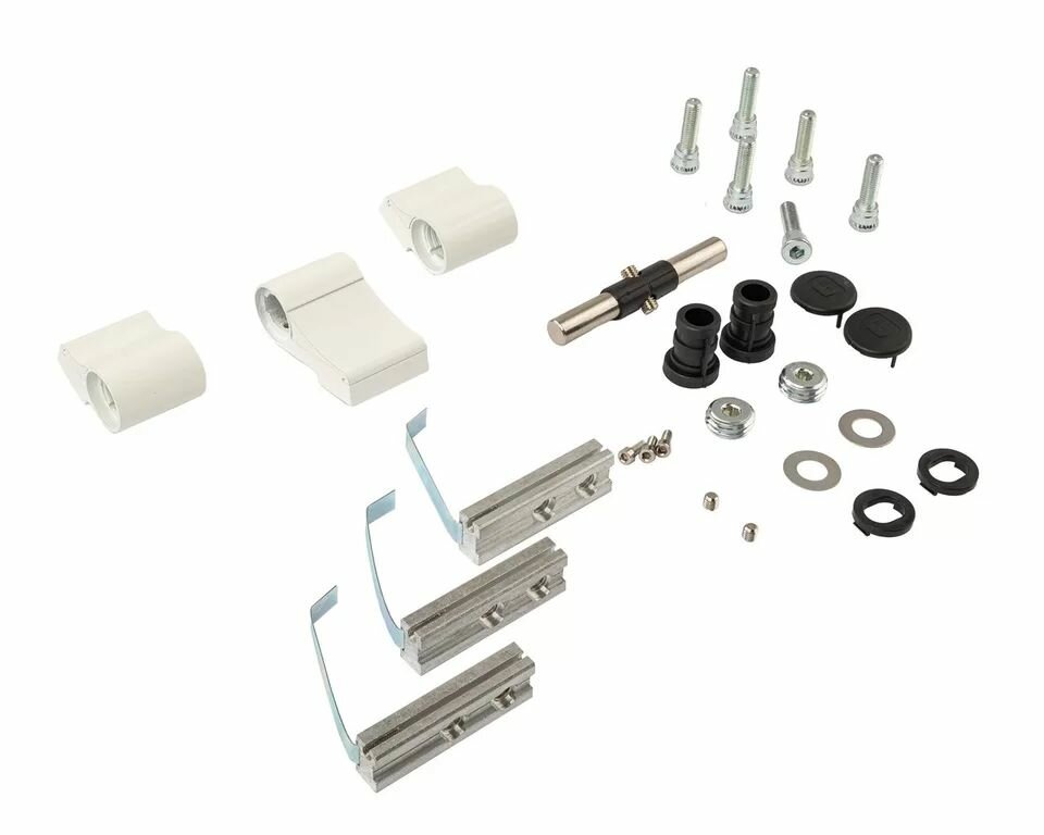 Петля дверная втулочная ELEMENTIS, 3-х секционная, м/о 63, крепление на теплый профиль, белая RAL 9016