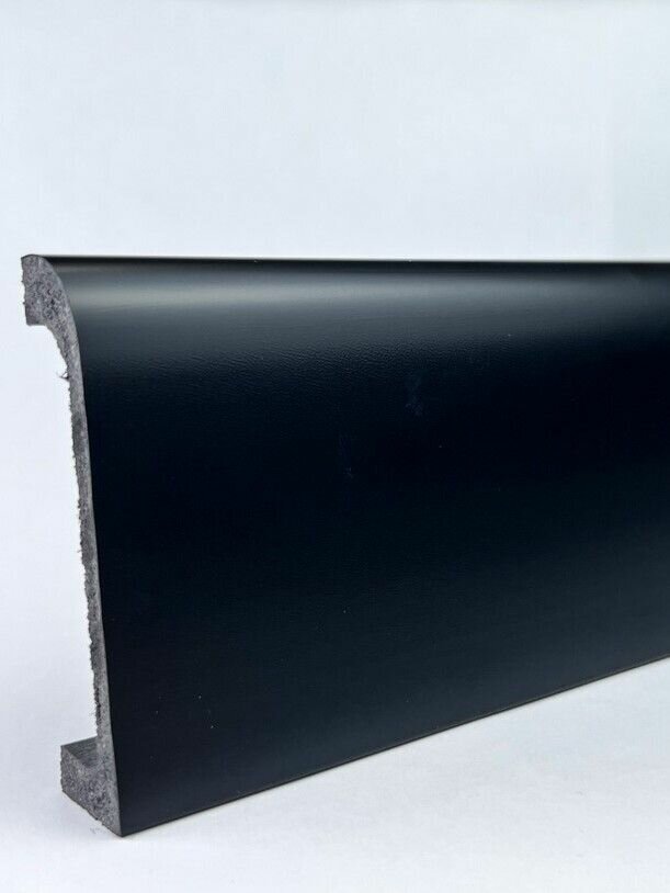 Плинтус напольный bello deco ПЛ16 80х19х2000 мм, ударопрочный, цветной с текстурой, Черный антрацит