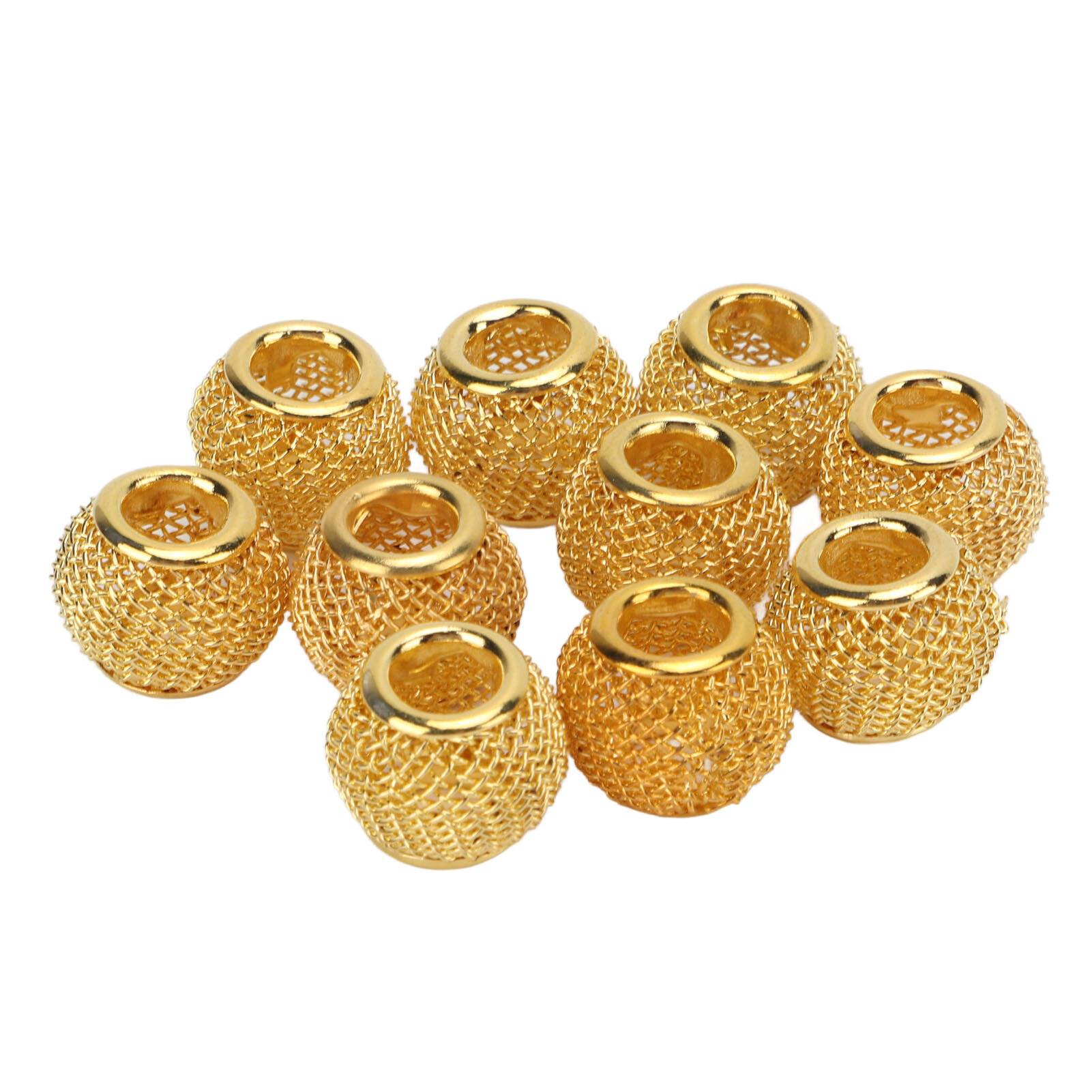 10 шт. бусины-разделители круглые сетчатые полые позолоченные шариковые бусины-разделители своими руками ручная работа для изготовления ювелирных изделий золото