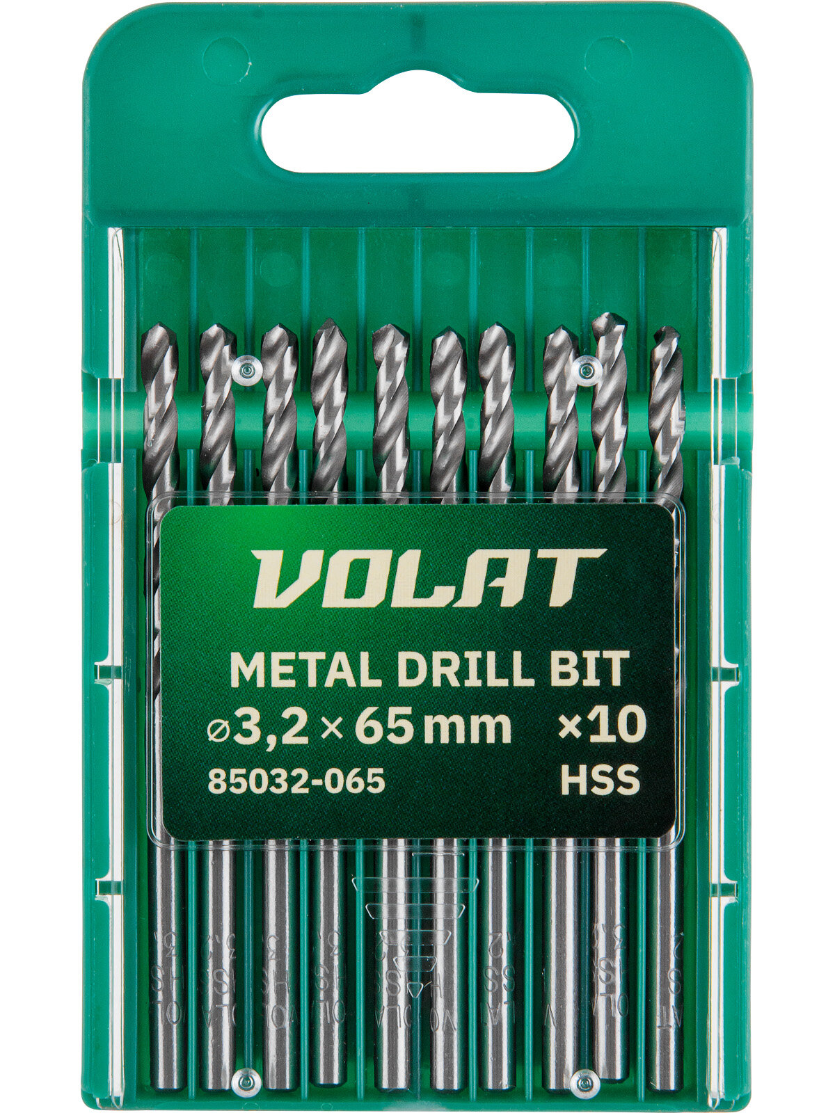 Набор сверл по металлу волат спиральные 3,2х36х65 мм 10 штук (85032-065)