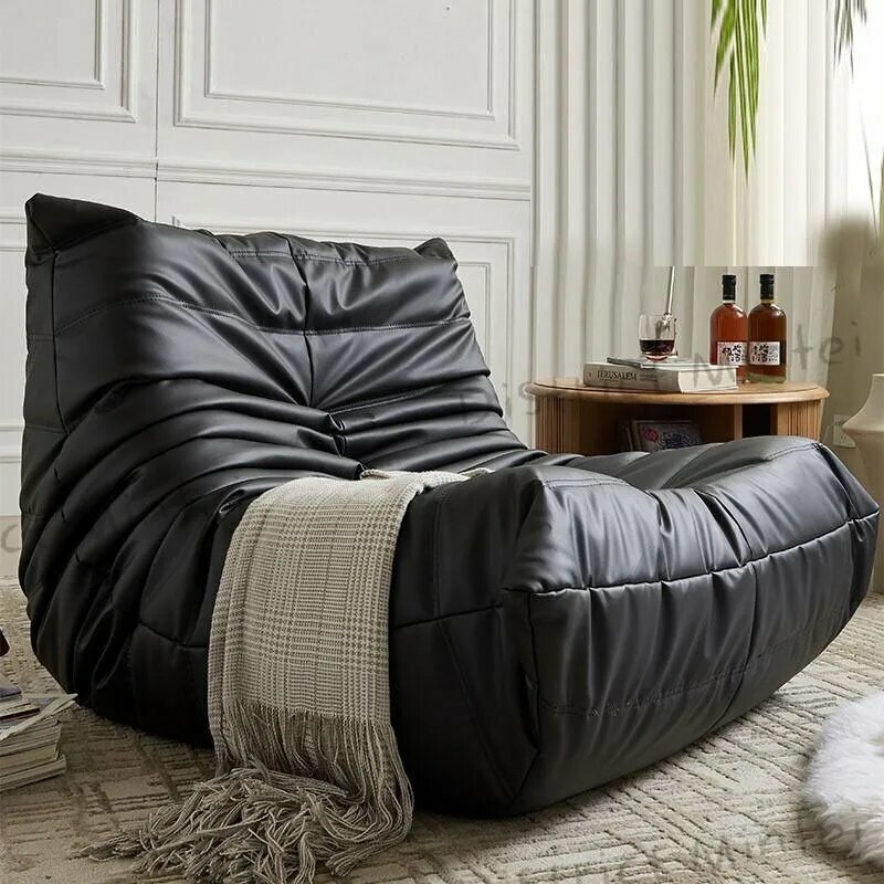 Бескаркасный диван Диван, Искусственная кожа, Размер XXL, черный