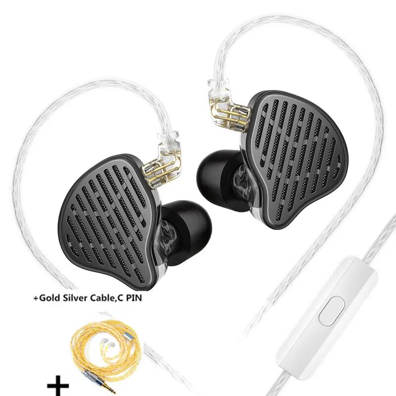 KZ X HBB PR2 плоские внутриканальные наушники PR2 mic(GoldS