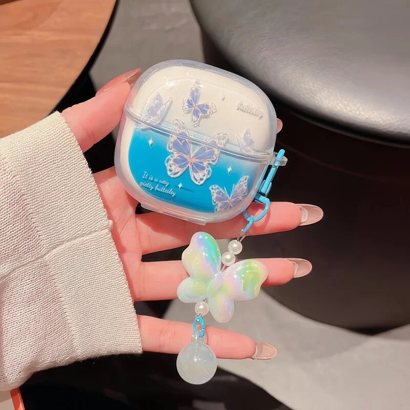 Прозрачный мягкий чехол для наушников с мультяшным вишневым бантом для Xiaomi Redmi Buds 6 Lite, прозрачный защитный чехол для наушников, портативный корпус