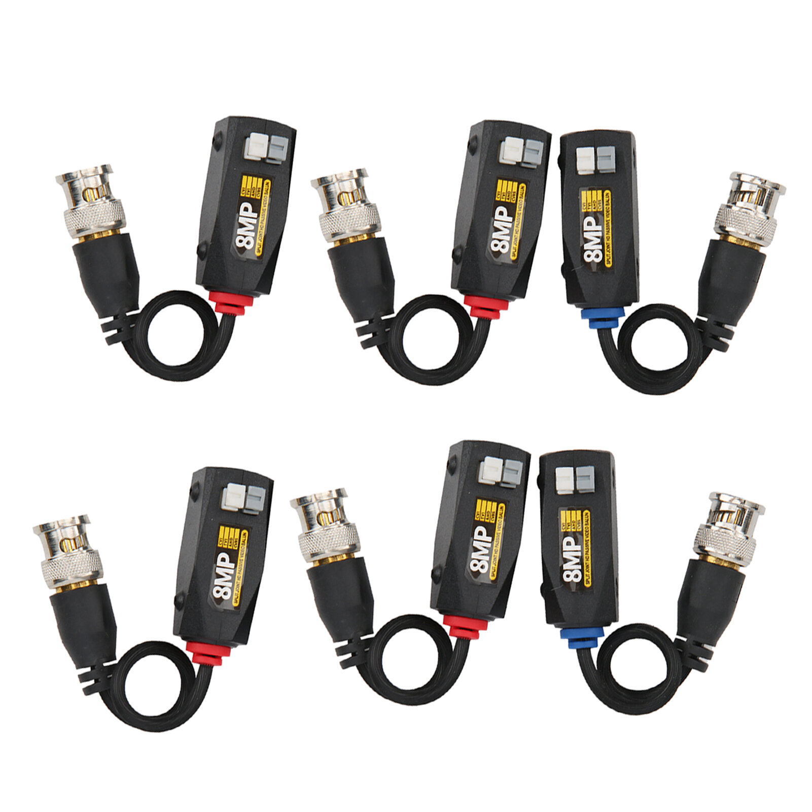 6Pcs Video Power Balun 8MP Anti Thunder Transmitter for CVI/TVI/AHD/CVBS Transceiver