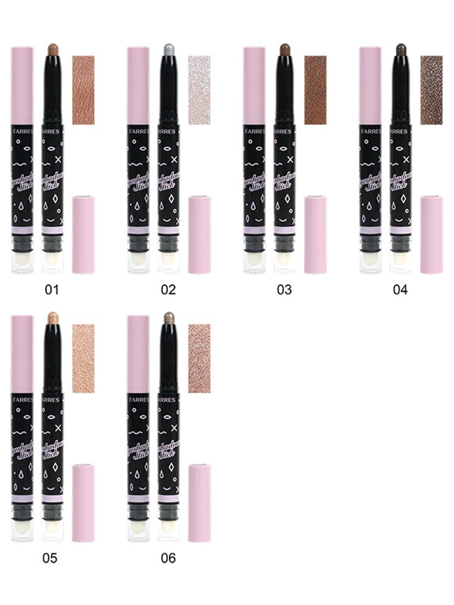 Тени-стик для век Farres стойкие с аппликатором, тон 06 бронза