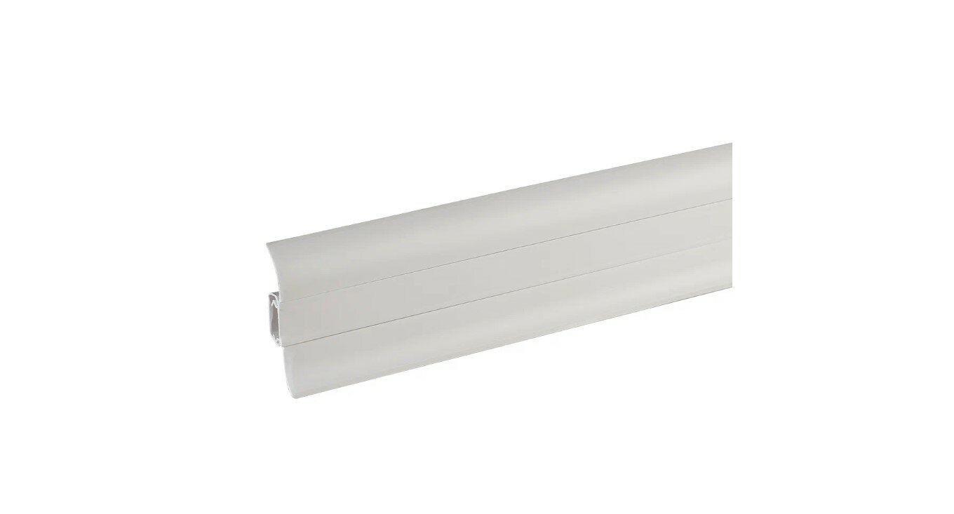 Плинтус ПВХ напольный Winart 58 мм белый матовый 2500 мм S-профиль с кабель-каналом