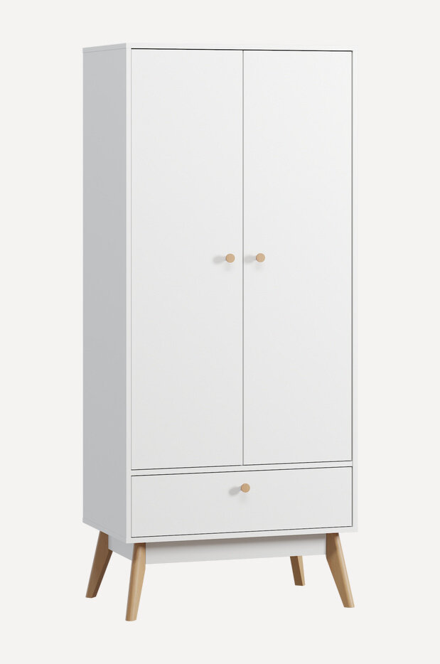 Распашной шкаф для одежды Divan.ru Торвалль-2 Белый, 80х50х185 см, 2 двери, белый