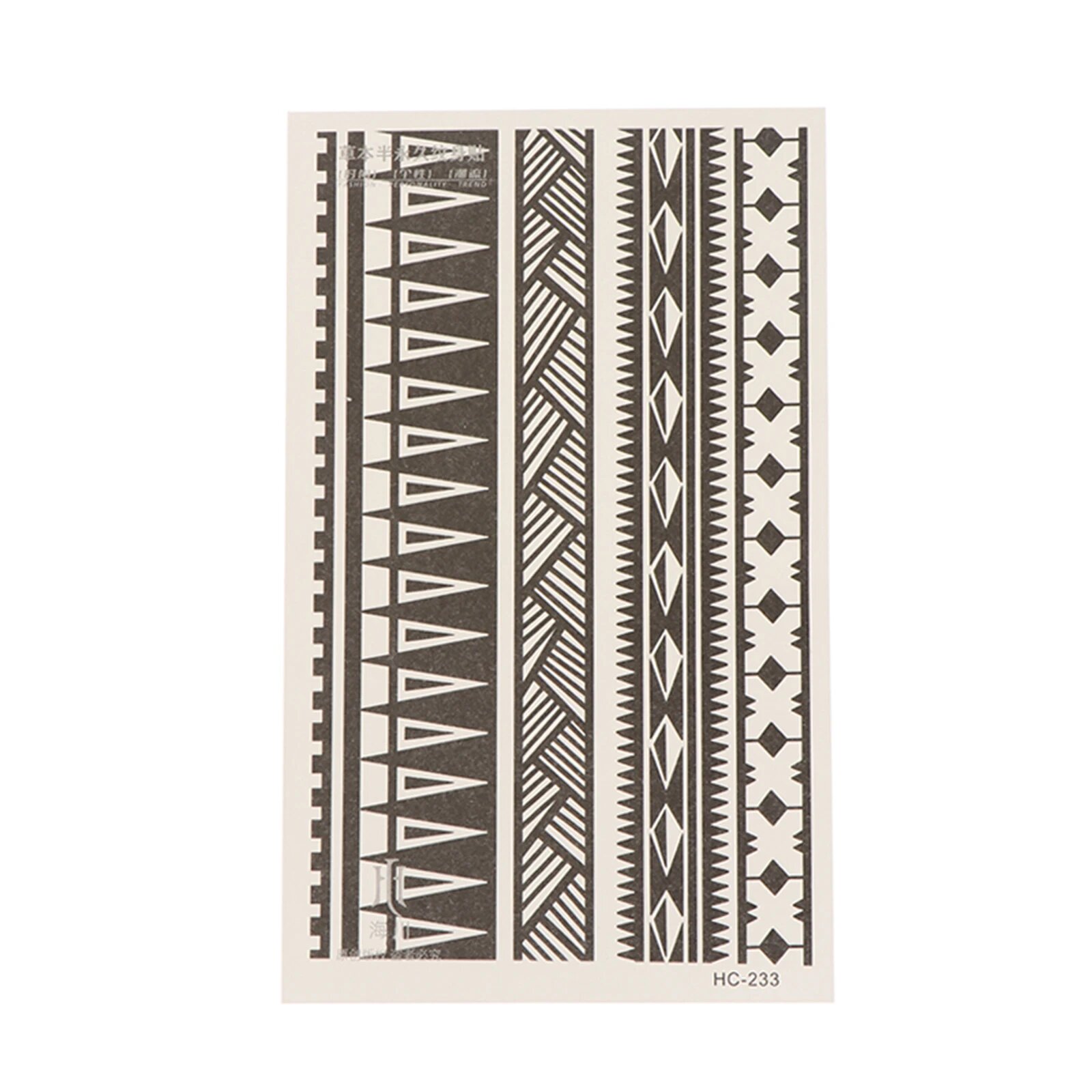 Временная татуировка браслет геометрический узор A1