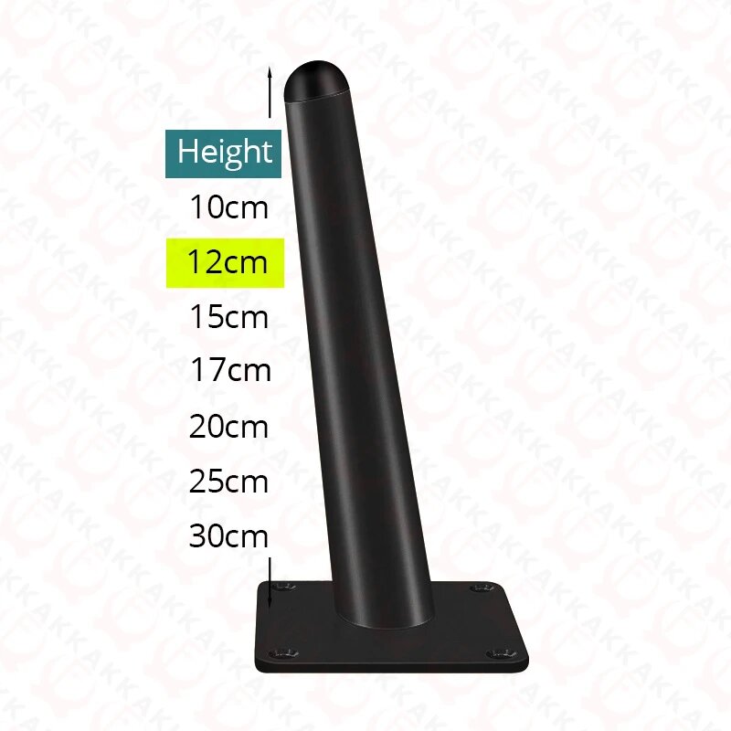 KAK 4 шт, черная мебельная ножка, золотые ножки для стола, сменные металлические ножки для шкафа, дивана с винтами, 800 кг, мебельная фурнитура без перфорации Black Slant 12cm