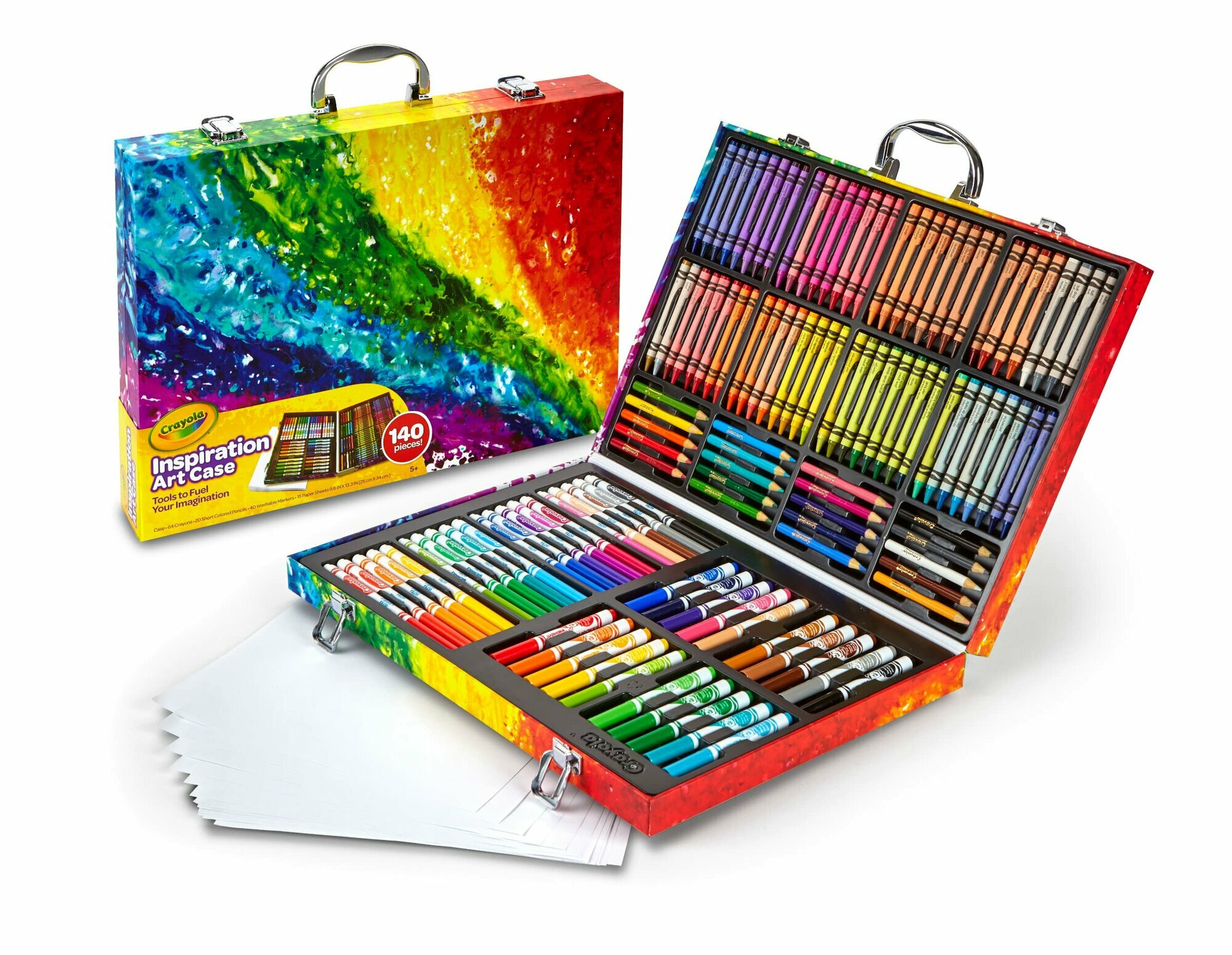 Набор для рисования Crayola Inspiration Art Case - Розовый (140 элементов), набор для творчества, включает карандаши, маркеры и цветные карандаши, подарки и игрушки для детей