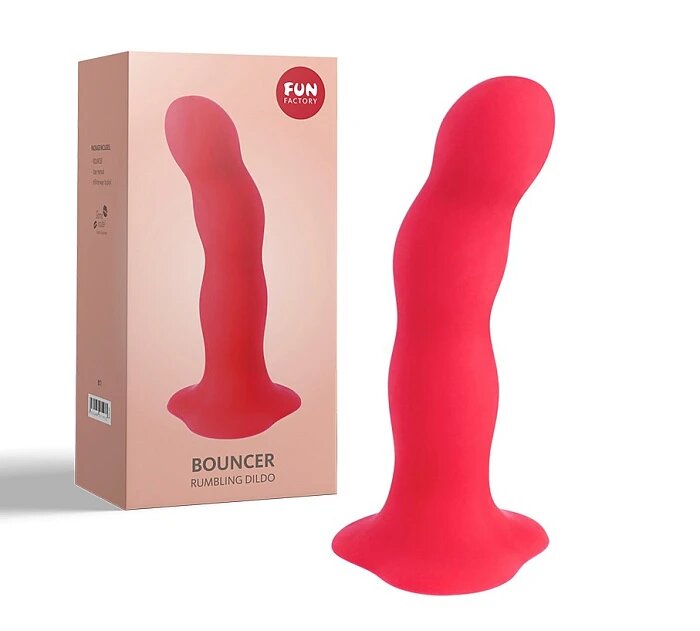 Универсальный фаллоимитатор «Bouncer» со смещённым центром тяжести, красный