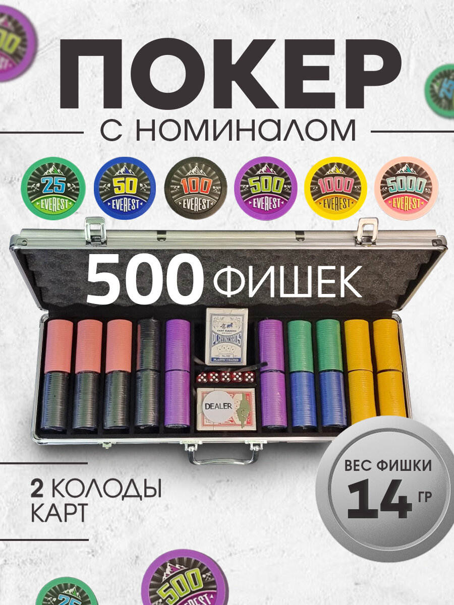 Набор для покера Everest на 500 фишек
