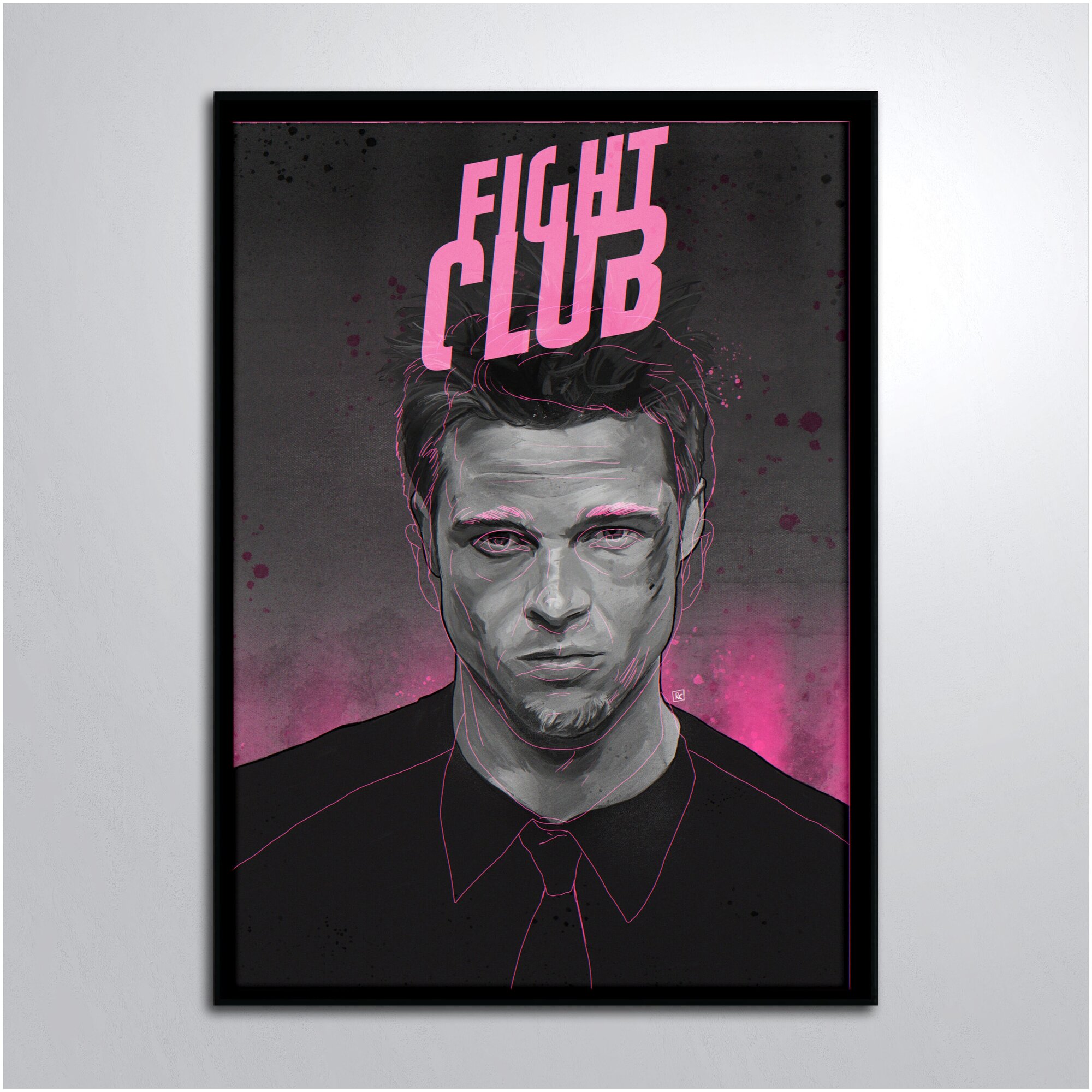 Постер в раме/ Бойцовский Клуб Брэд Питт Раздвоение