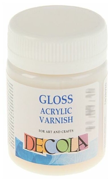 Лак акриловый глянцевый, на водной основе 50 мл, ЗХК Decola