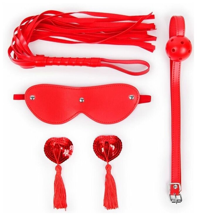 Bior toys Пикантный набор БДСМ из 4 предметов в красном цвете