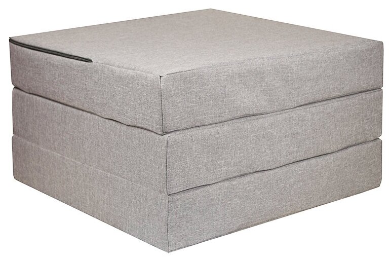 Пуф матрас мобильный Шаг, трансформер, спальное место 60х195 см. светло-серый