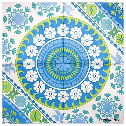 Салфетка для декупажа Цветочки 0005459 трехслойная 33x33 см, цена за 10 шт.