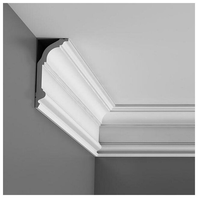 Карниз для натяжного потолка 55x120 мм потолочный полиуретановый плинтус для подсветки Перфект C339-2 метра