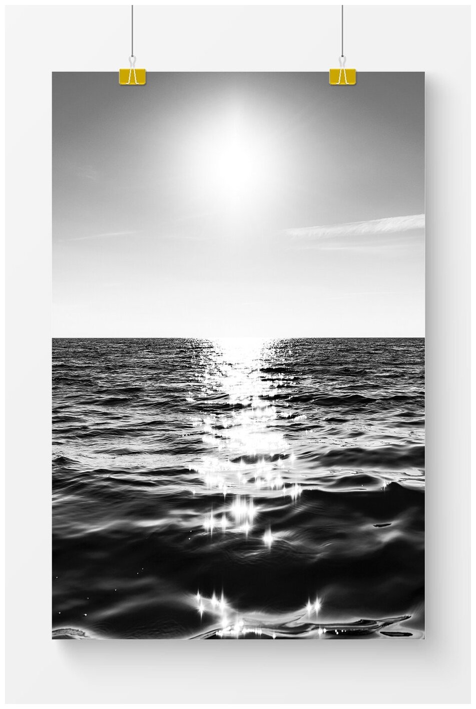 Постер для интерьера Postermarkt Черно-белый море, 40х50 см, в тубусе