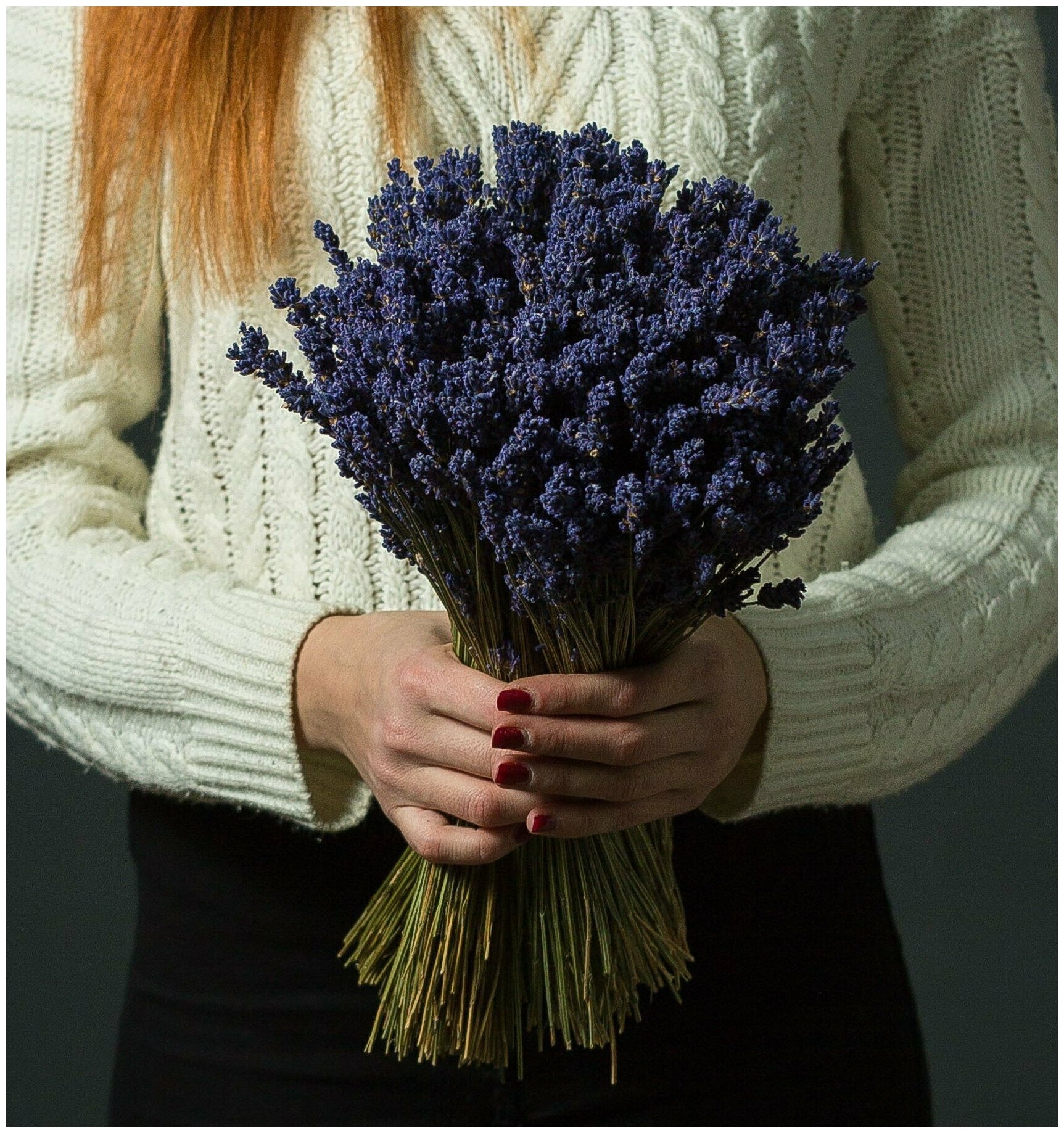 Букет из сухоцветов Мегацвет24 "Лавандовый Рай", синий, сборка под бечевку