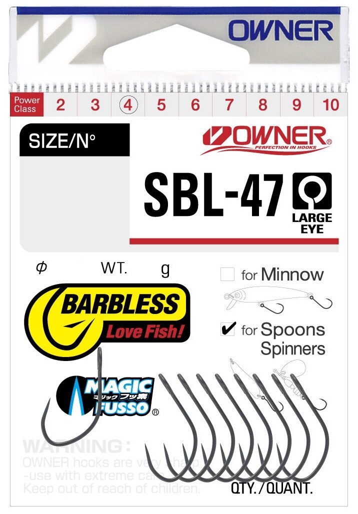 OWNER Крючок SBL-47 teflon №4 8шт