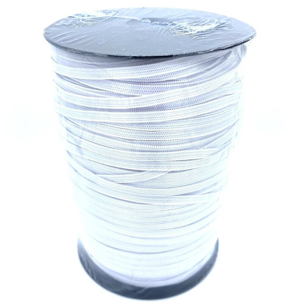 Резинка бельевая 6мм цв. белый упак.100 м