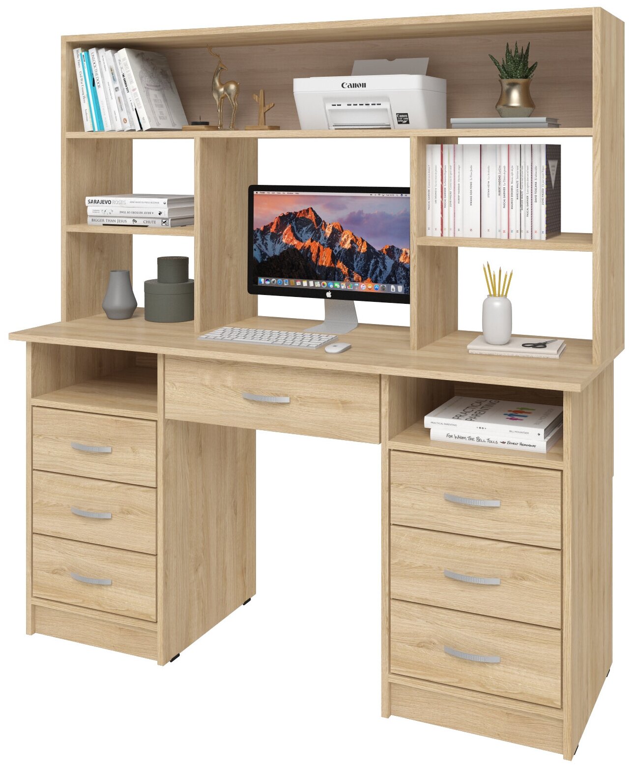 Стол письменный Хит-50, Ширина 140 см, Глубина 50(30) см, Высота 150(75), цвет: Дуб сонома