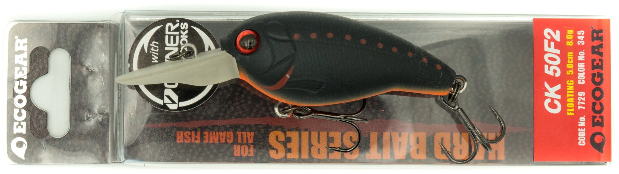 Воблер-кренк для рыбалки ECOGEAR CK 50F2, вес 8.0 гр, цвет 345