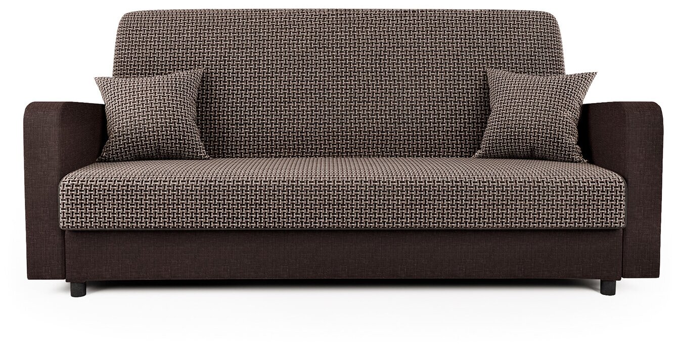 Диван-кровать книжка Мелодия 140 Корфу коричневый и рогожка шоколад