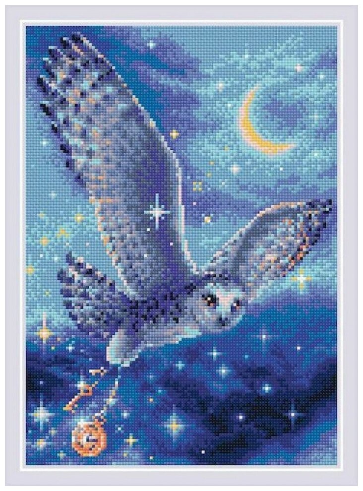 Набор Риолис #АМ0041 Волшебная сова, Алмазная Мозаика, 27 х 38 см