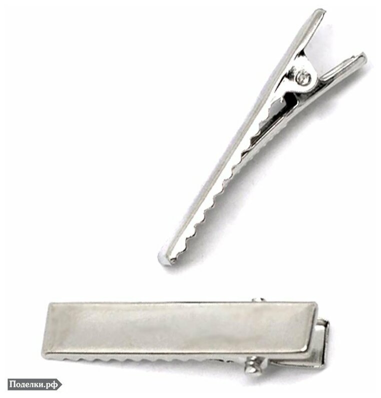 Фурнитура для бижутерии Фурнитура для бижутерии Основа для заколки-прищепки Прямая 0000919 серебряный цвет 35x7 мм, цена за 10 шт.