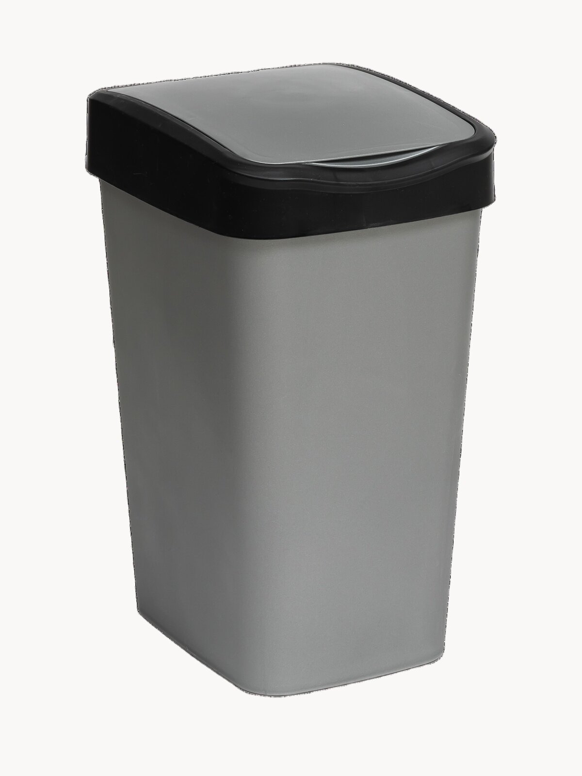 Ведро для мусора с подвижной крышкой "Tandem" 20л Серый металлик/Черный