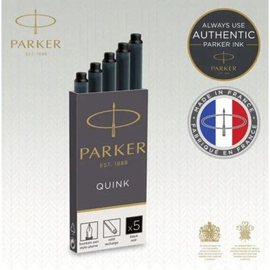 Картридж Parker Quink Z11 (CW1950382) черные чернила для ручек перьевых (5шт)